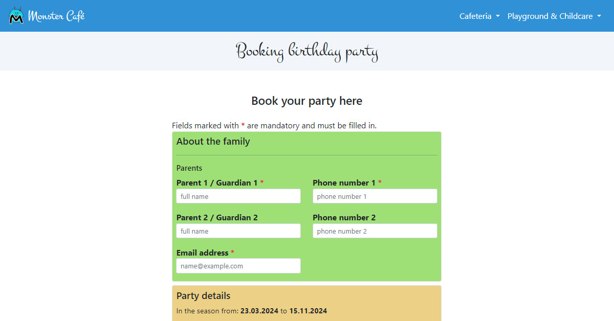 Booking birthday party | Monster Café | Massouri Armeos, Kalymnos